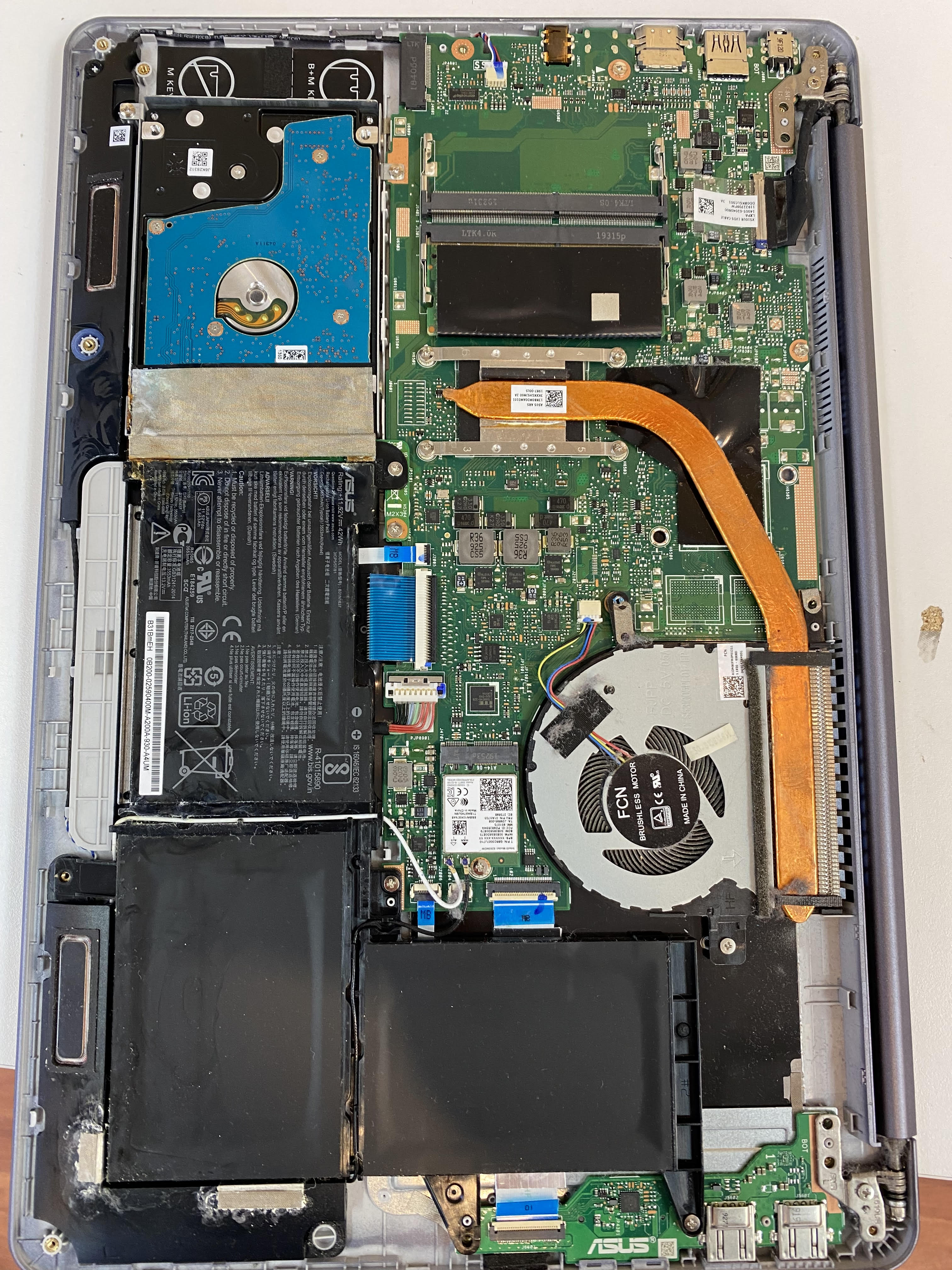 Asus X510Q Laptop CPU Fan and Battery Replacement | MT Systems